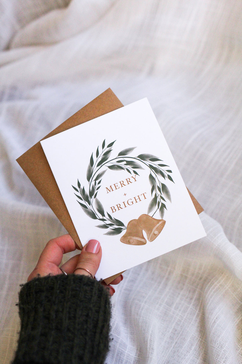 "Merry + Bright" | Earthy Christmas Cards – Bella Marketplace