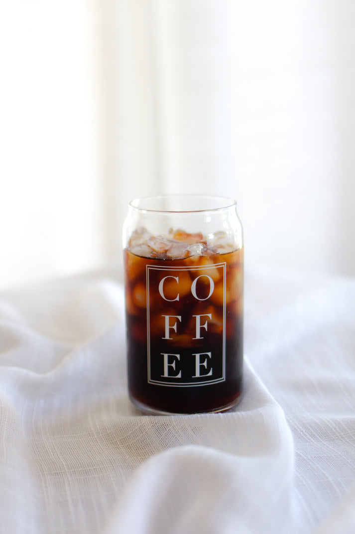 Modern + Minmalist Drinkware | 16 oz. COFFEE Can Glass | Perfect for ...