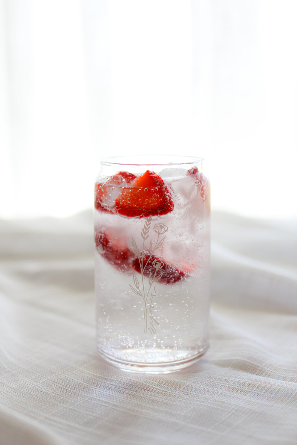 16 oz. "Rejoice" Floral Can Glass – Bella Marketplace