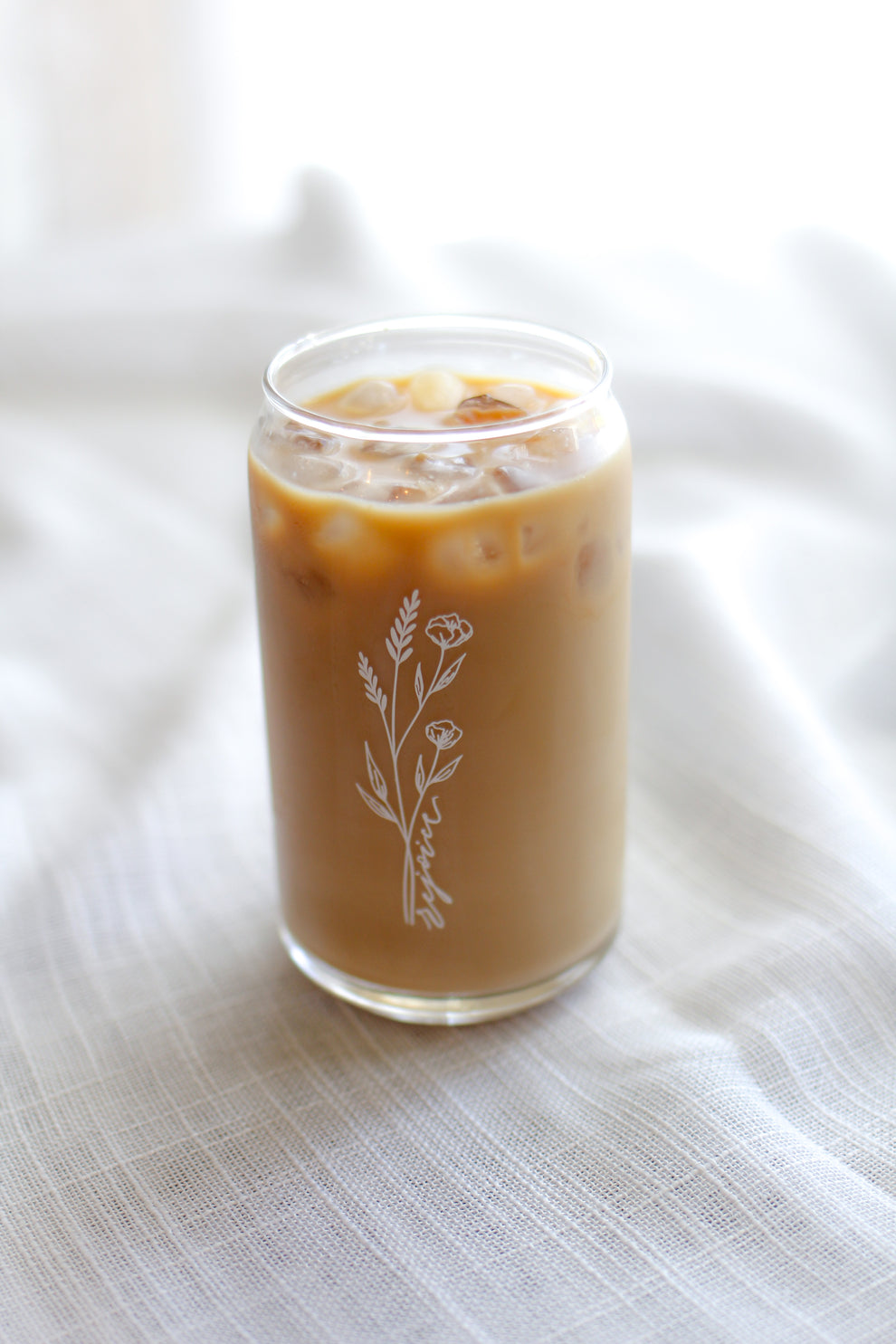 16 oz. "Rejoice" Floral Can Glass – Bella Marketplace